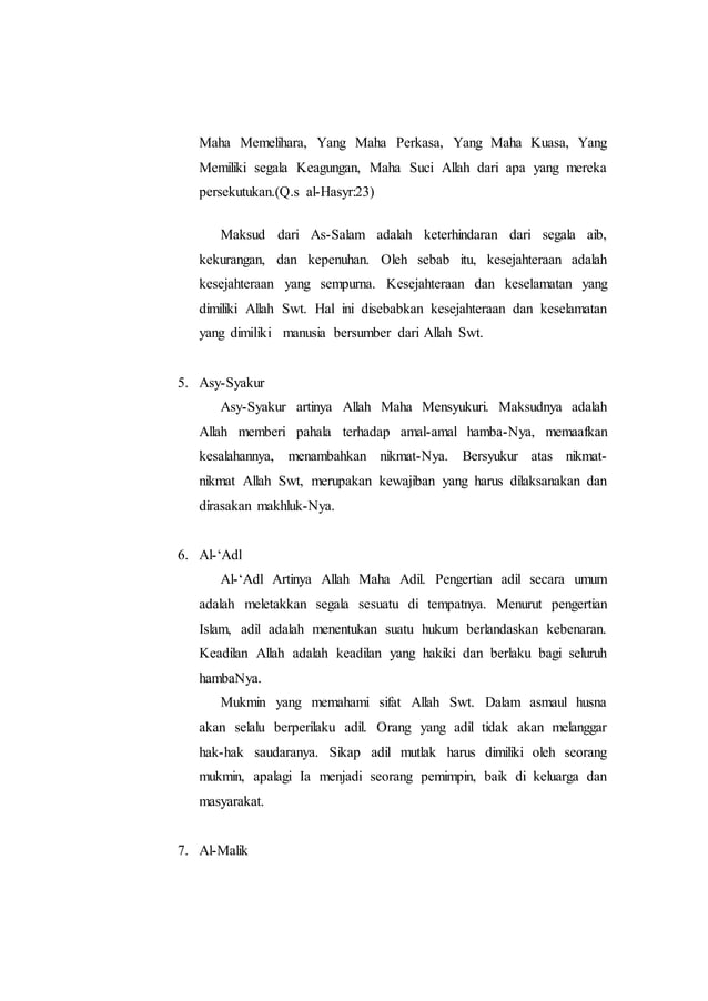 Wiki tuwi a. 2021113191 materi asmaul husna | PDF