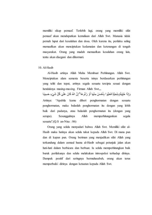 Wiki tuwi a. 2021113191 materi asmaul husna | PDF