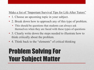 Problem Solving with Critical Thinking | PPT