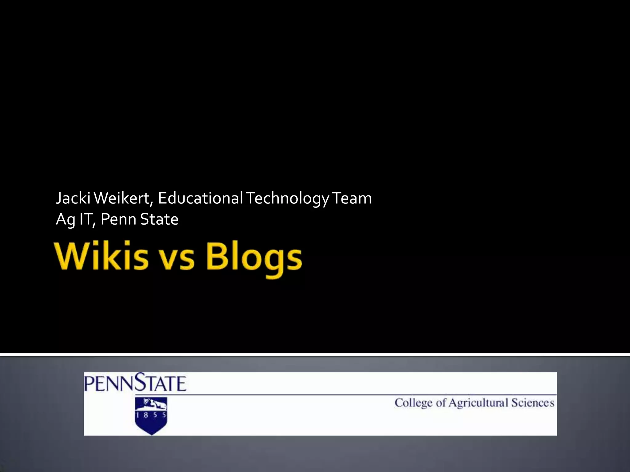 Wiki vs Blog | PPTX