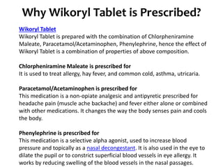 Wikoryl tablet | PPT