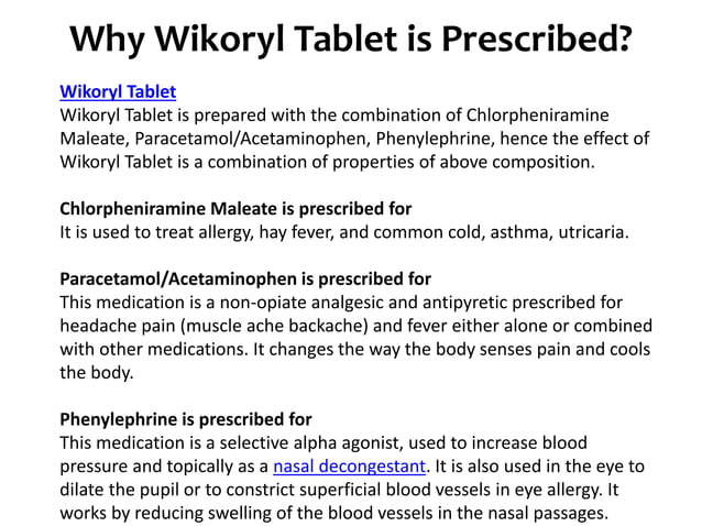 Wikoryl tablet | PPT
