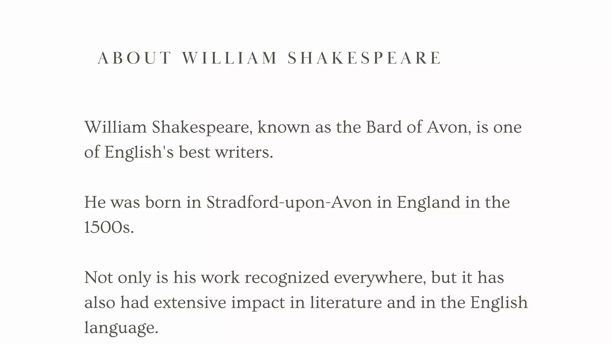 William Shakespeare and his impact on modern life | PPTX