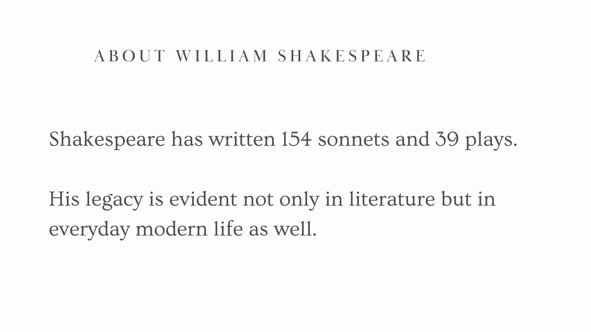William Shakespeare and his impact on modern life | PPTX