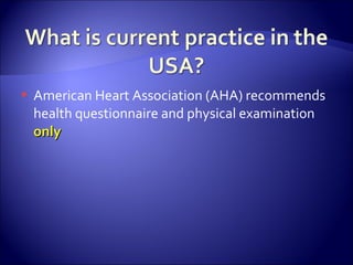 Cardiac Arrhythmias and Screening in Athletes | PPT
