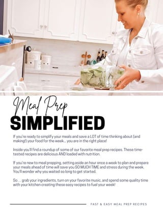 WILCOX Fast & Easy Meal Prep Recipe Guide | PDF