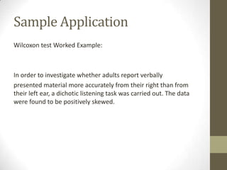 Advance Statistics - Wilcoxon Signed Rank Test | PPTX