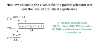 WILCOXON SIGNED-RANK test - statistical method | PPTX