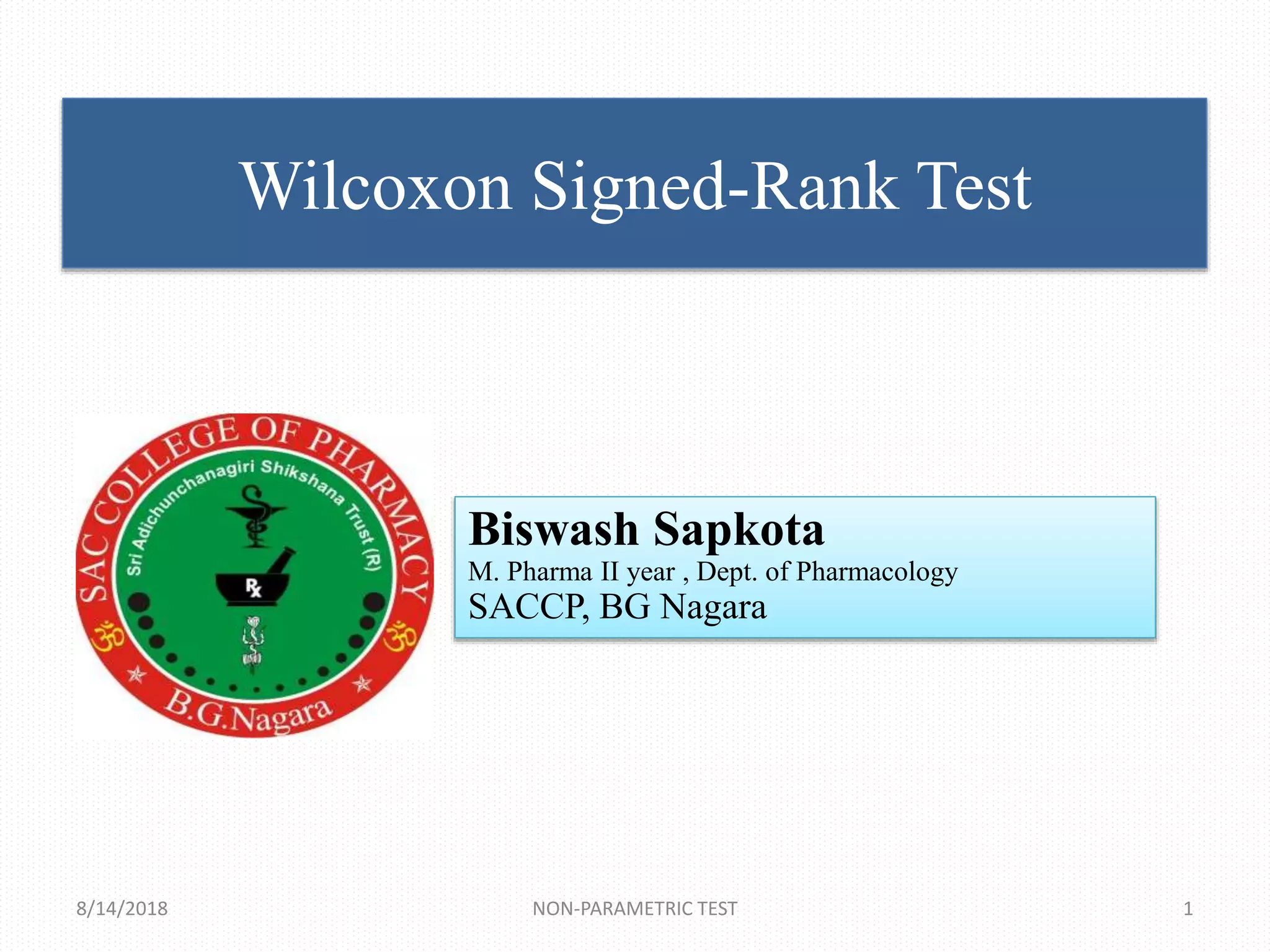 Wilcoxon signed rank test | PPTX