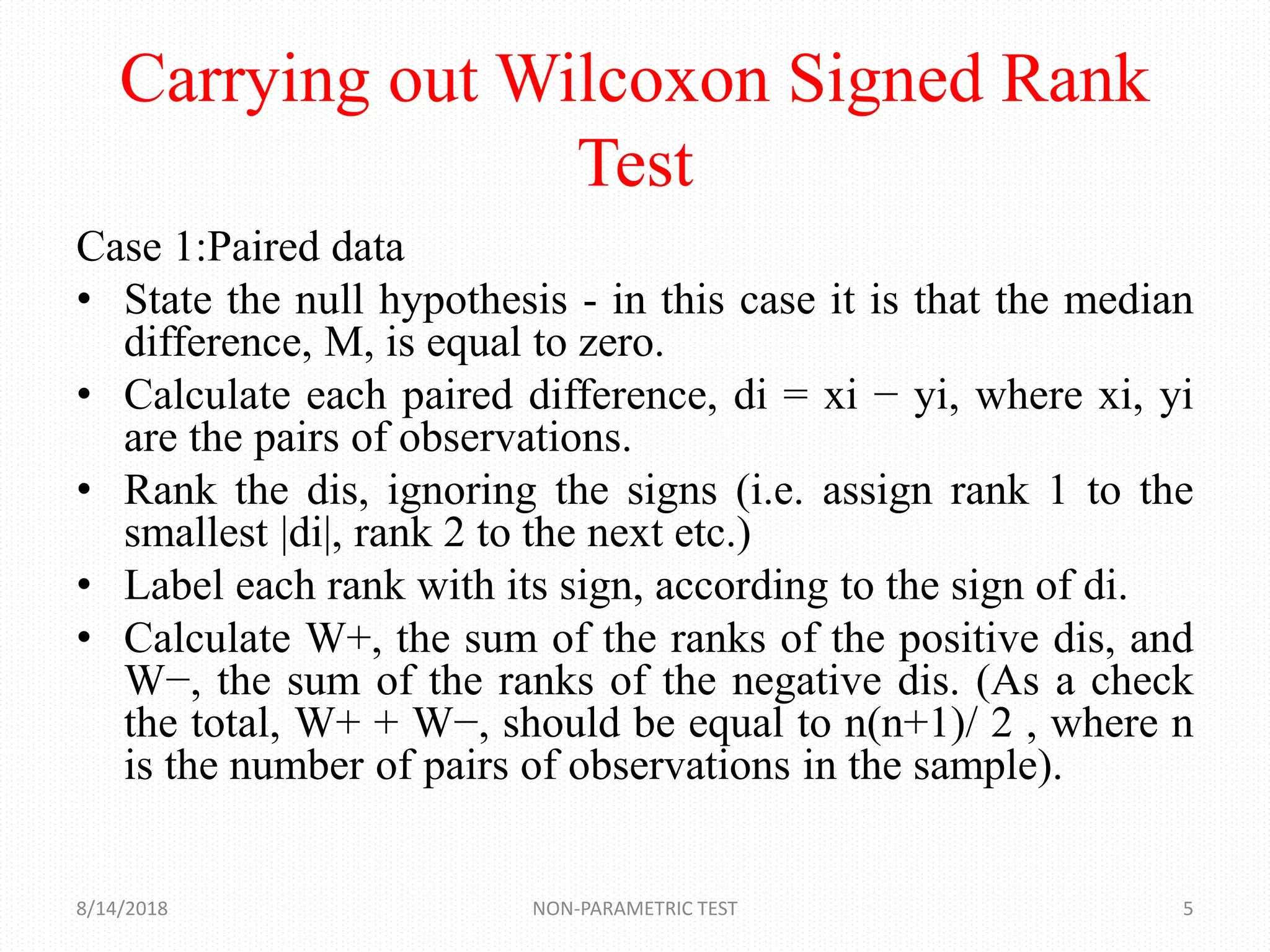 Wilcoxon signed rank test | PPTX