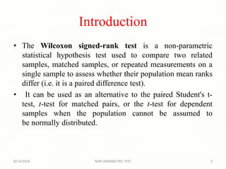 Wilcoxon signed rank test | PPTX