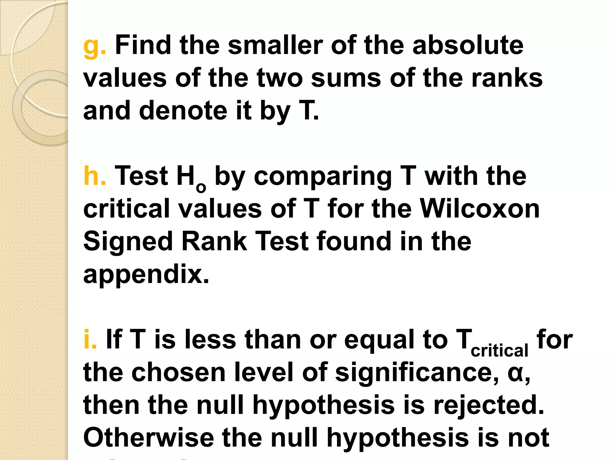 Wilcoxon Signed Rank Test | PPTX