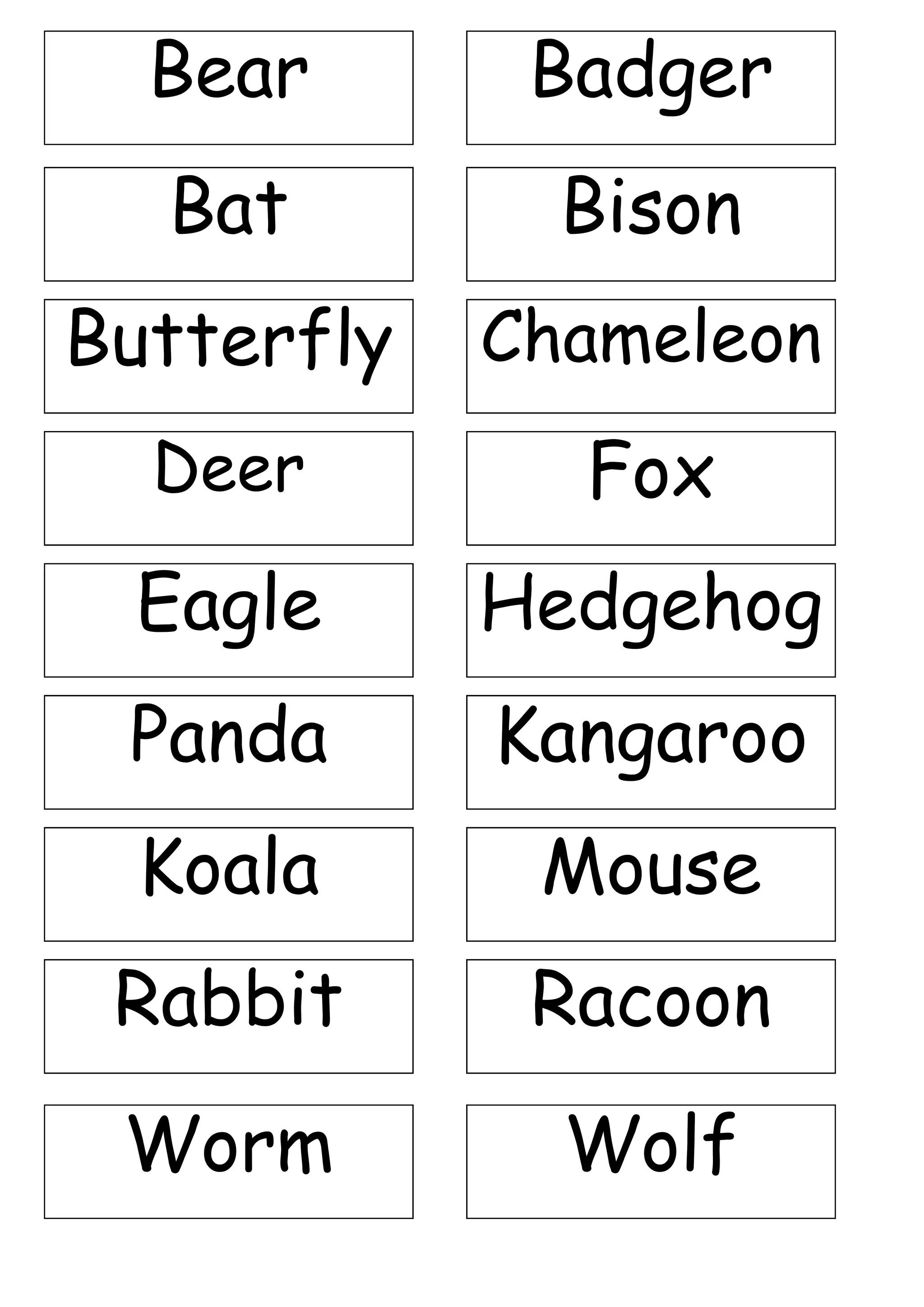 Wild animal labels | PDF