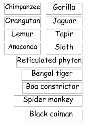 Wild animal labels | PDF