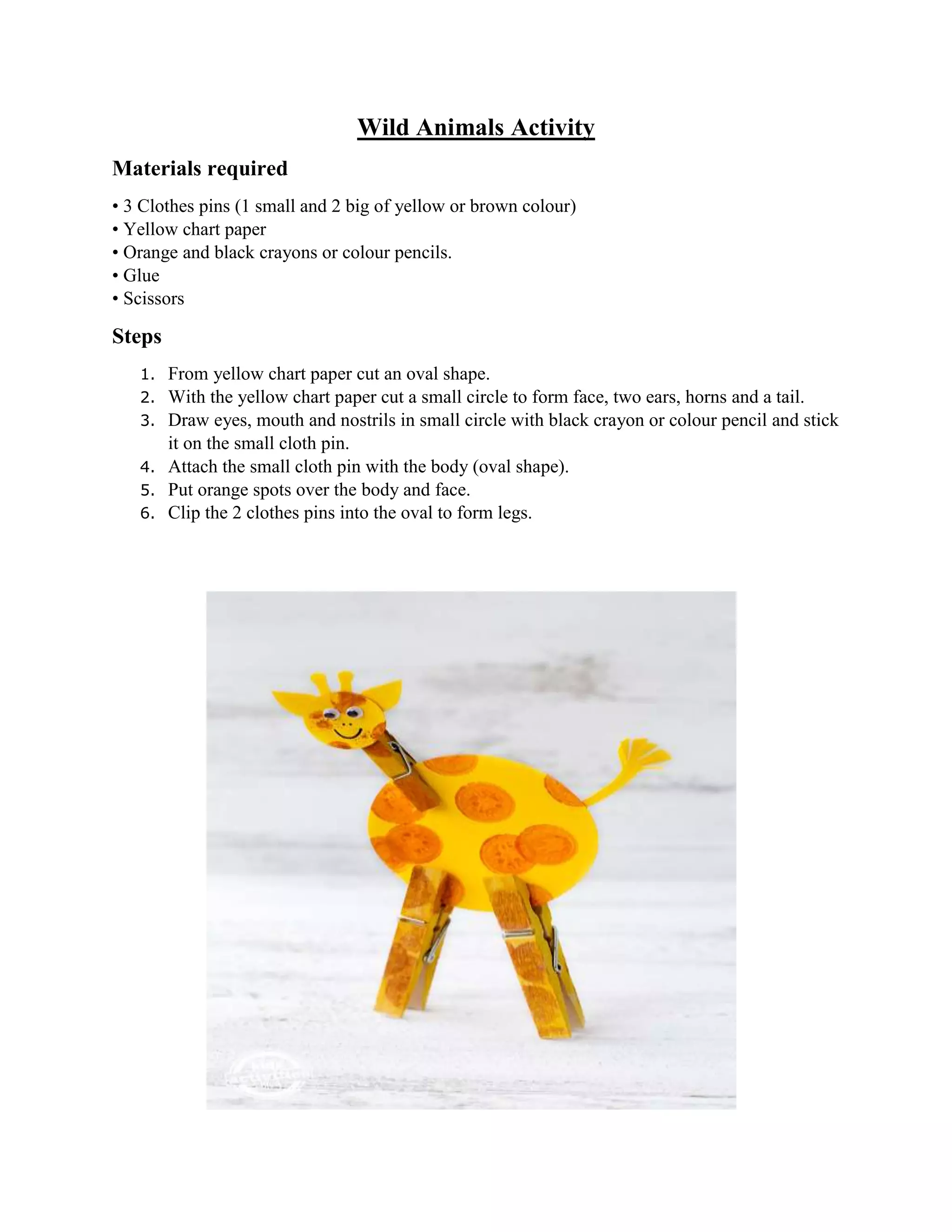 Wild animals activity | PDF