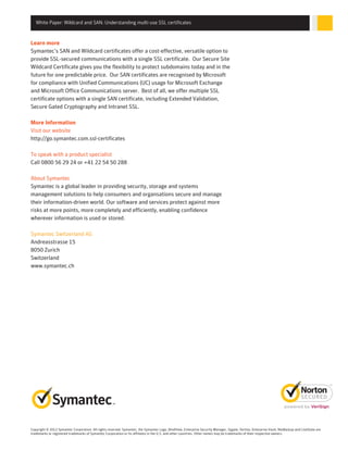 Wildcard and SAN - Understanding Multi Domain SSL Certificate | PDF