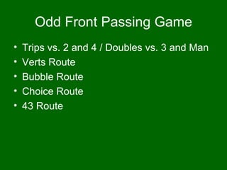 Wildcat Spin Offense Odd Front Defense | PPT