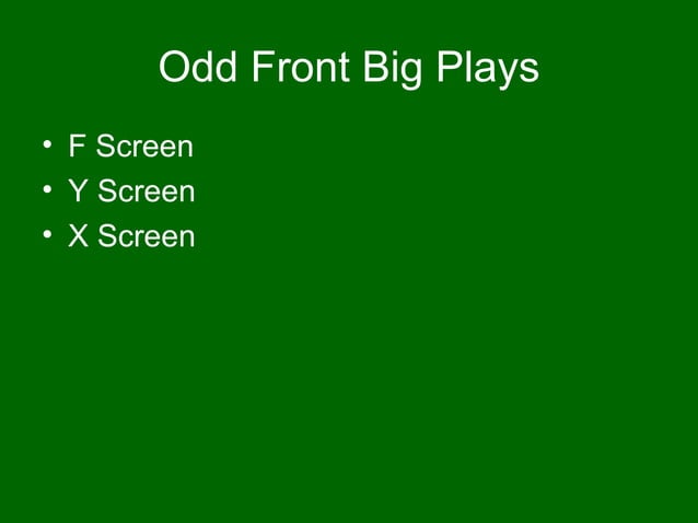 Wildcat Spin Offense Odd Front Defense | PPT