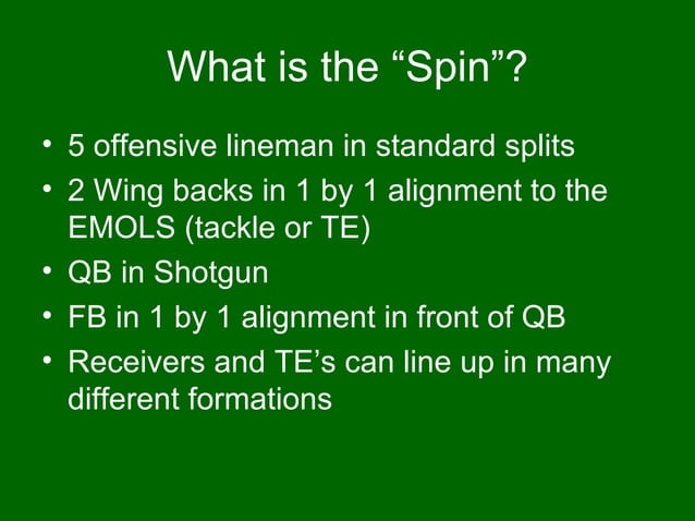 Wildcat Spin Offense Odd Front Defense | PPT