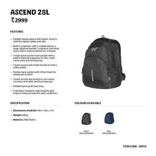 Wildcraft Bags & Laptop Backpack Collection | PDF