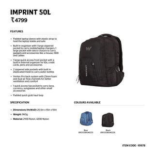 Wildcraft Bags & Laptop Backpack Collection | PDF