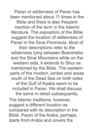 Wilderness of paran | PDF