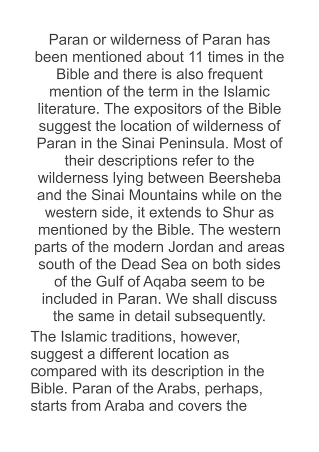 Wilderness of paran | PDF