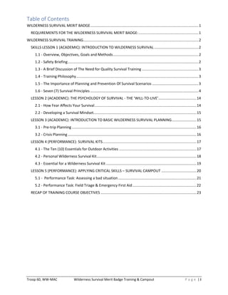 Wilderness survival | PDF