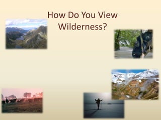 Wilderness Values, Benefits, Uses and Threats | PPT