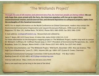 Killing the Heartland, The Wildlands project: war on mankind | PDF ...