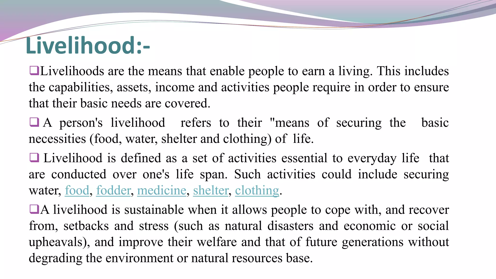 Wildlife and livelihood | PPTX