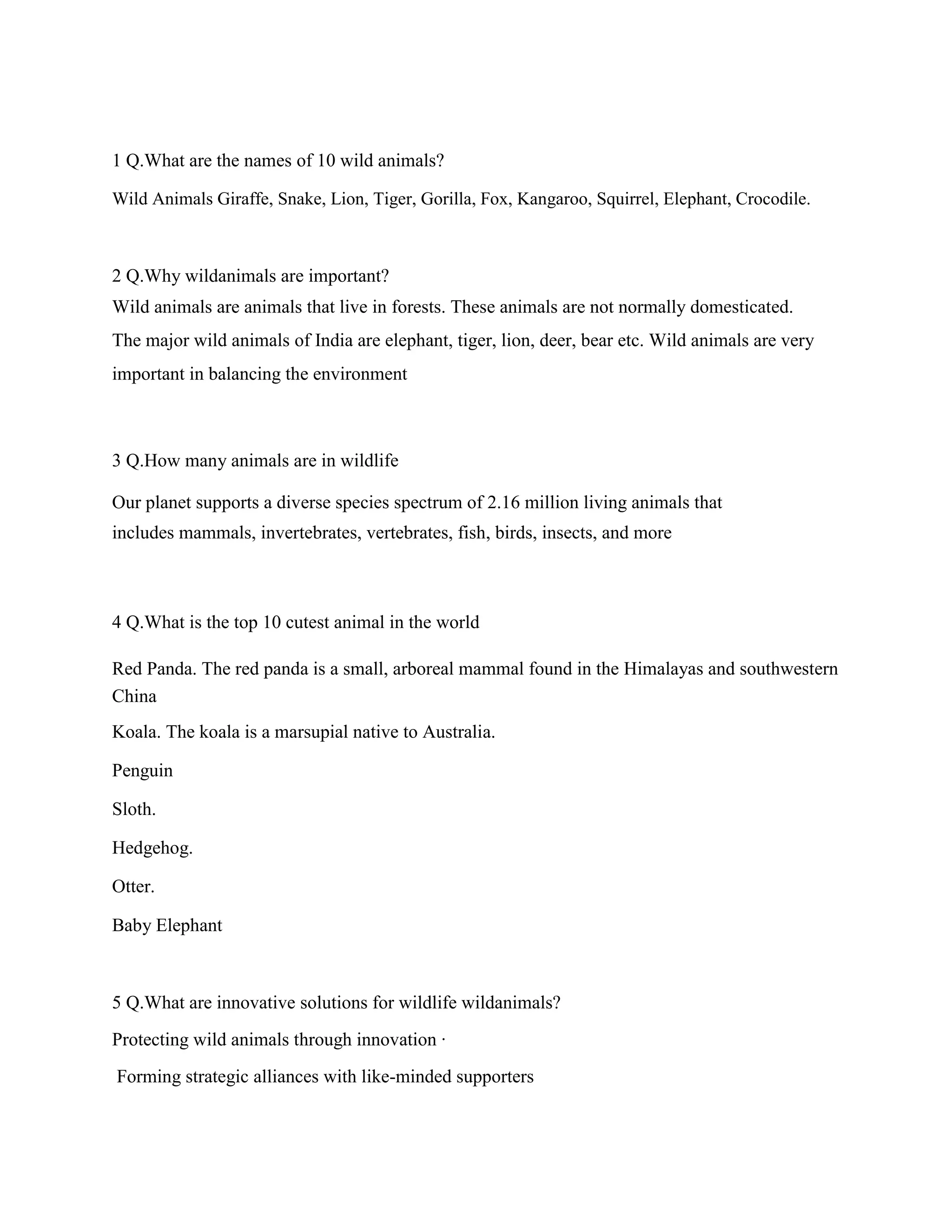 wildlife Animals.docx