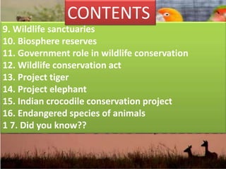 Wildlife conservation and its benefits | PPTX