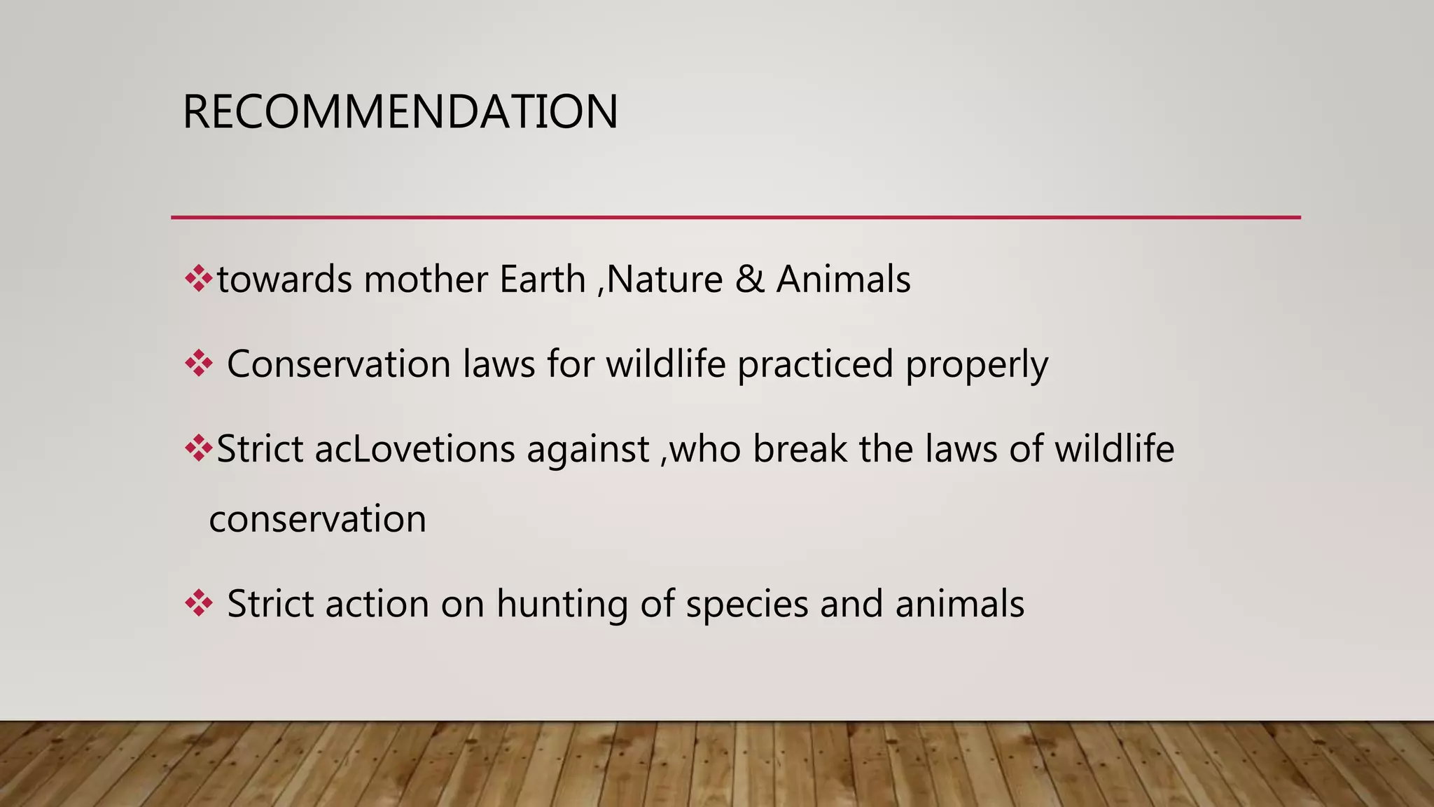 Wildlife conservation ppt | PPTX