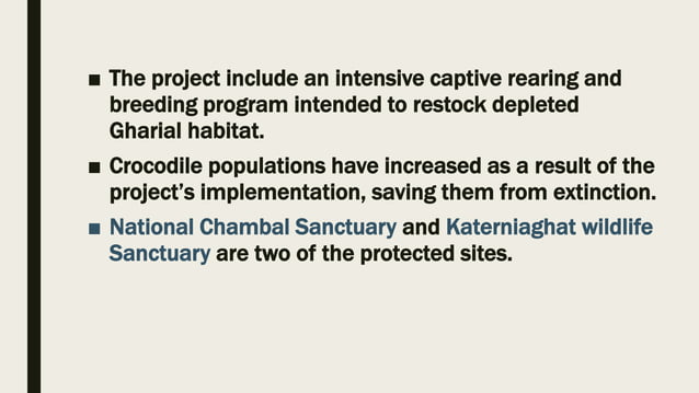 Wildlife conservation projects in INDIA | PPTX | Zoos & Aquariums ...