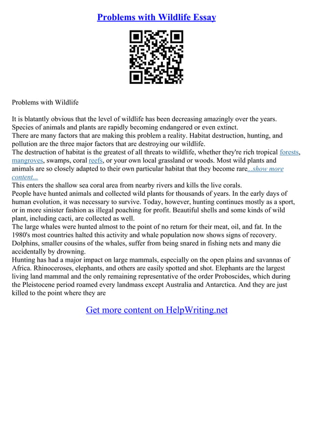 Wild Life Essay | PDF