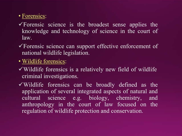 wildlife forensics (2) (1).pptx....................... | PPTX