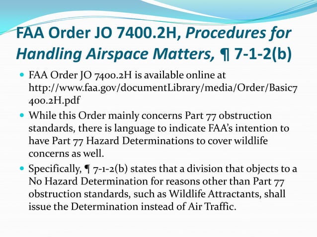 Wildlife Hazards, the FAA and the Inspector General's Audit Report | PDF
