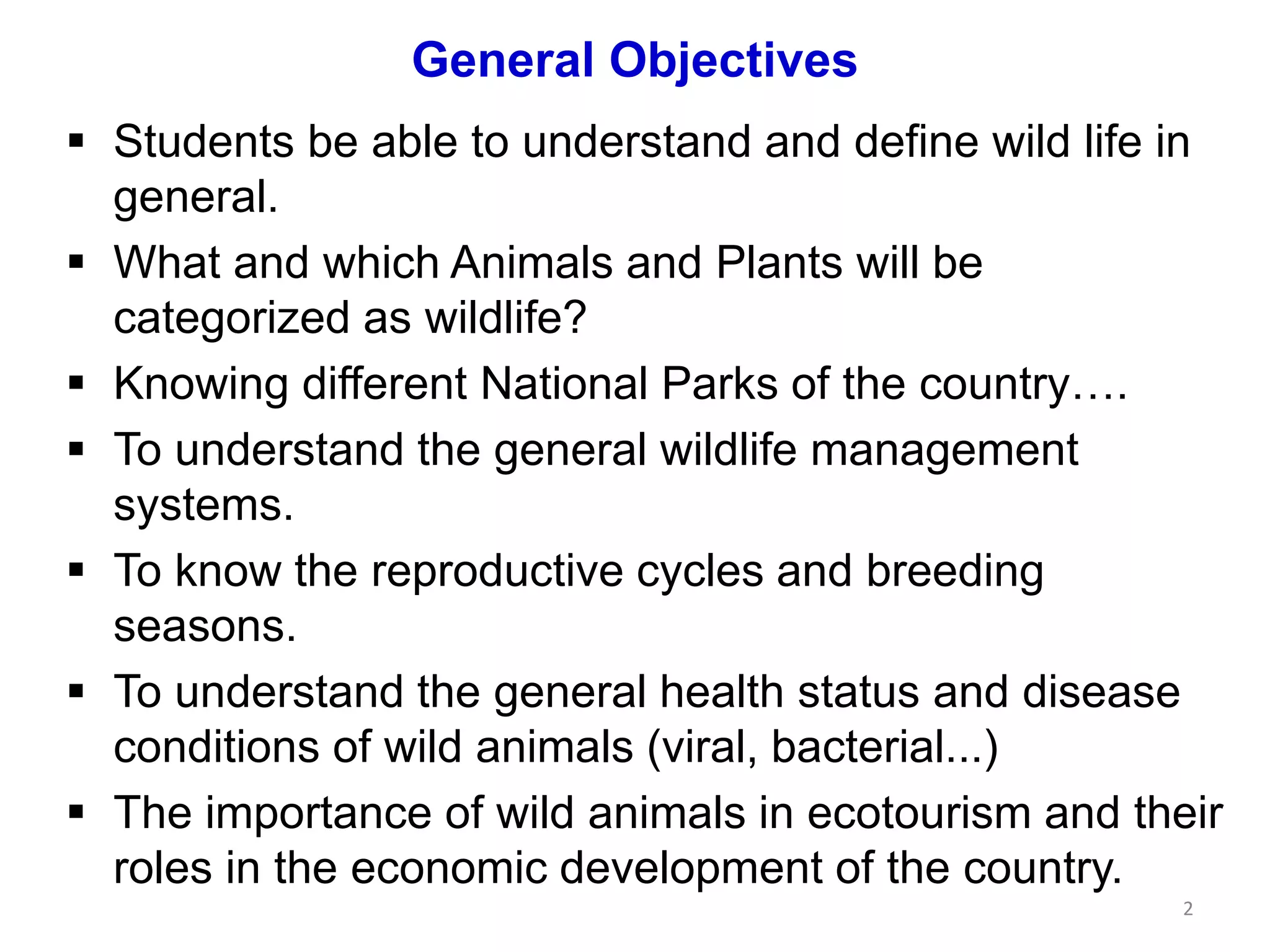 Wildlife lecture notes | PDF