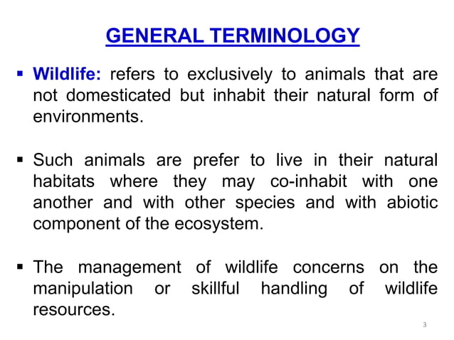 Wildlife lecture notes | PDF