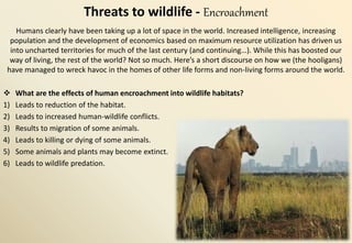 Wildlife management - threats to wildlife | PPTX