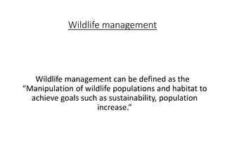 Wildlife management in BD | PPTX
