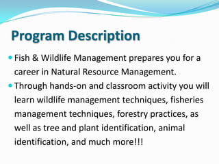 Fish & Wildlife Management power point | PPTX