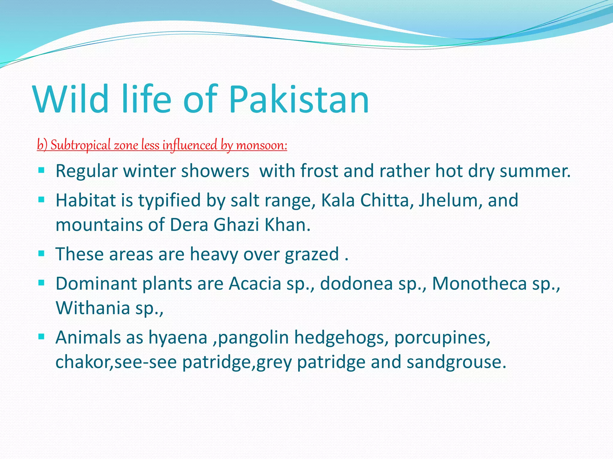 Wild life of pakistan | PPTX