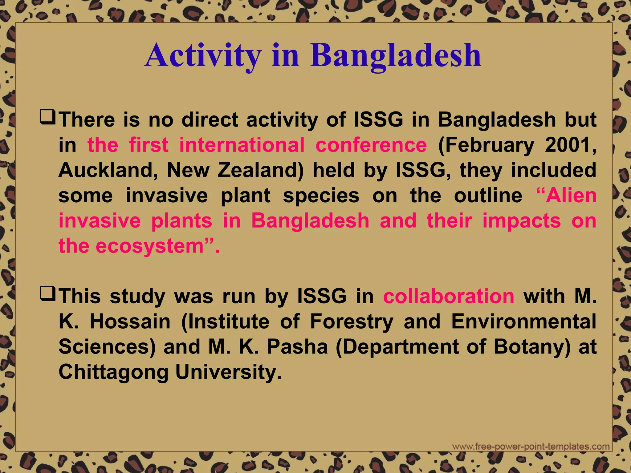 Invasive Species Specialist Group-ISSG | PPT | Free Download