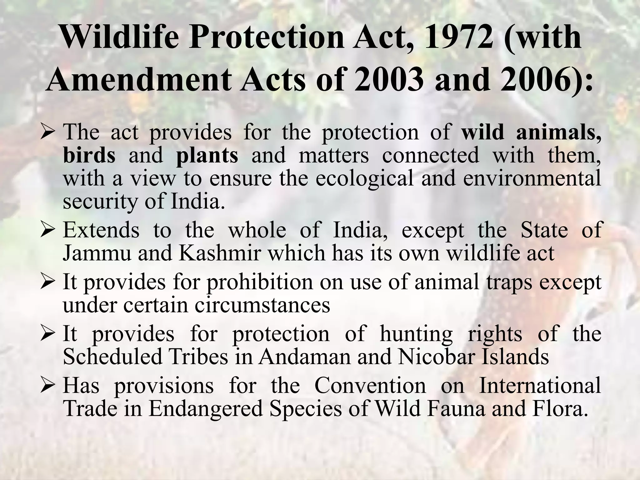 Wildlife protection act, 1972 | PPTX