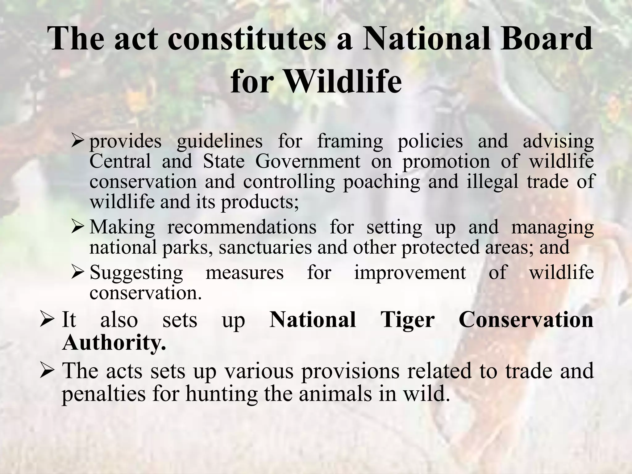 Wildlife protection act, 1972 | PPTX