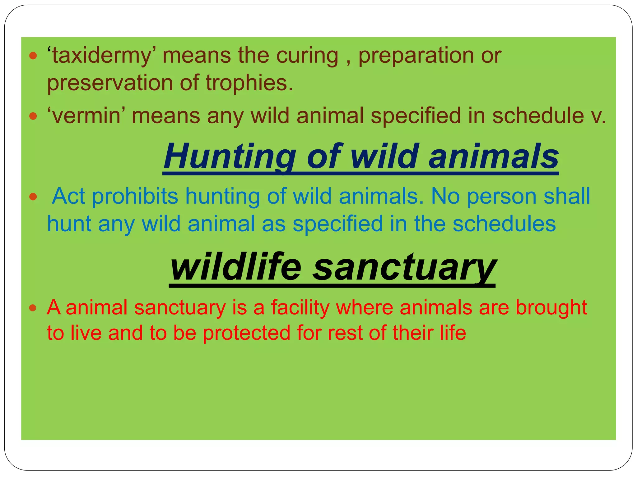 Wildlife protection act and it’s importance | PPTX