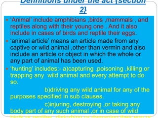 Wildlife protection act and it’s importance | PPTX