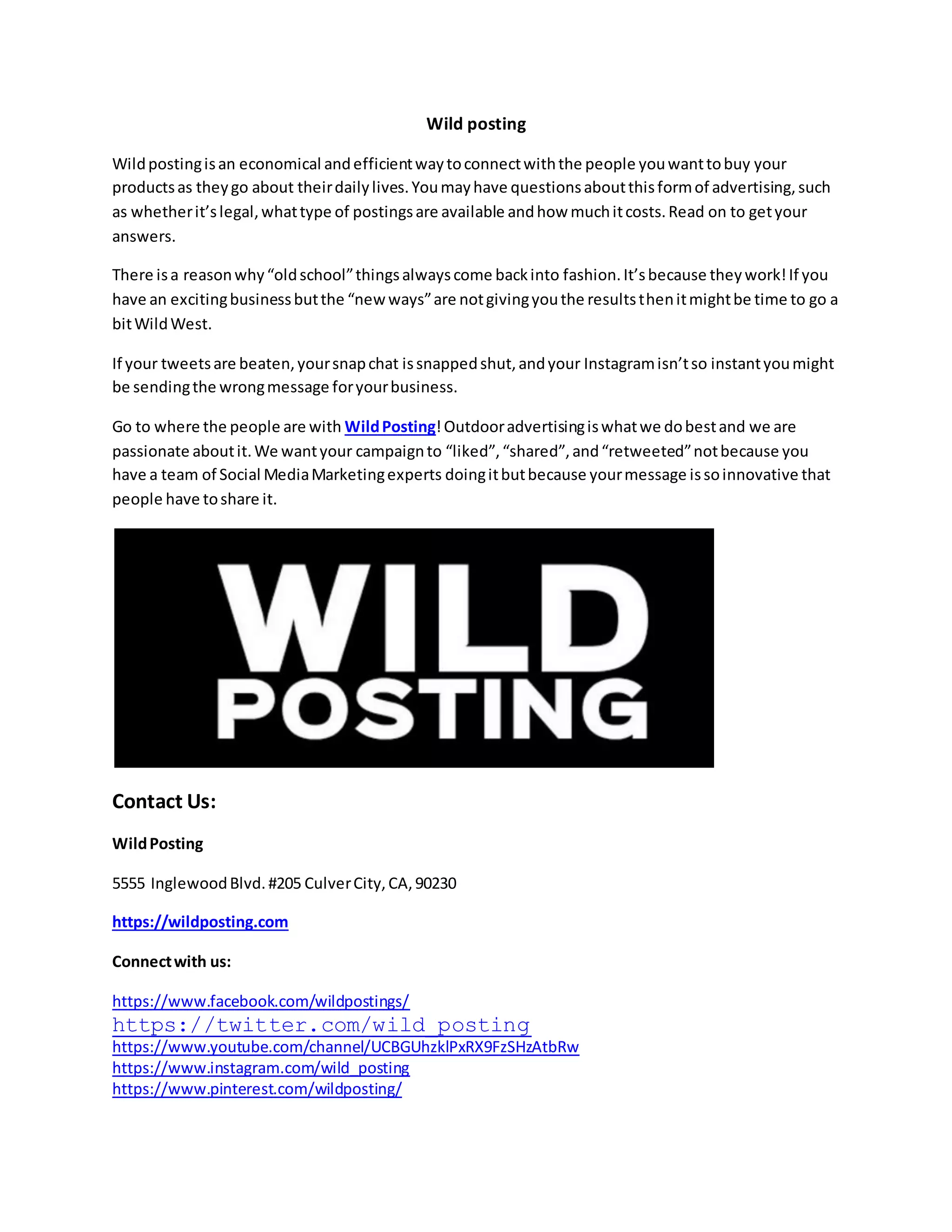 Wild posting | DOCX